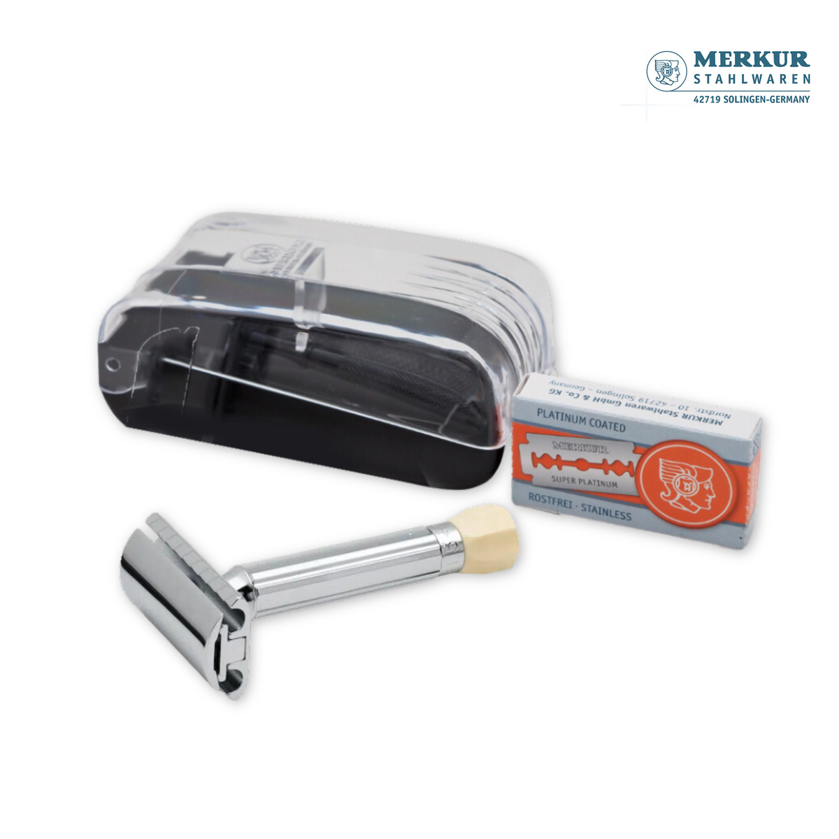 Merkur 570 Progress, Set of Adjustable Safety Razor, Bright Chrome Fin ...